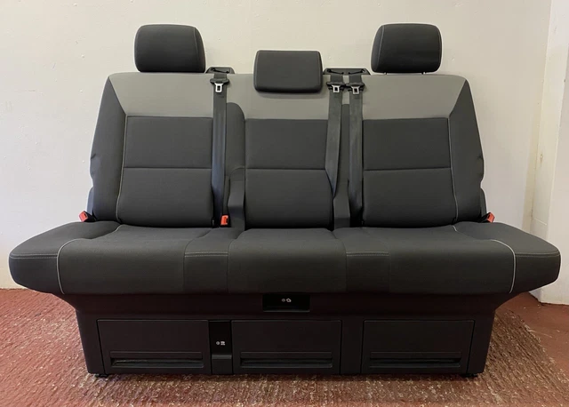 VW T5 T6 Transporter Caravelle Multivan Rear Triple Seat Bed, Milan ...