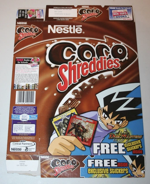 RARE VINTAGE NESTLE Coco Shreddies Duel Masters Cereal Box 2005 £9.99 ...