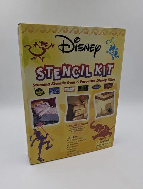 DISNEY STENCIL KIT Lion King Tarzan Mulan and 3 More Movies Art Kit £14 ...