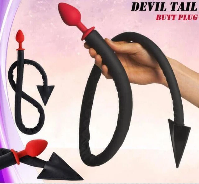 BDSM 109CM ANAL-SEX-PLUG-DEVIL-TAIL-COSPLAY-SILICONE-BUTT-PLUG-BONDAGE-TOY EUR 26,12 - PicClick FR