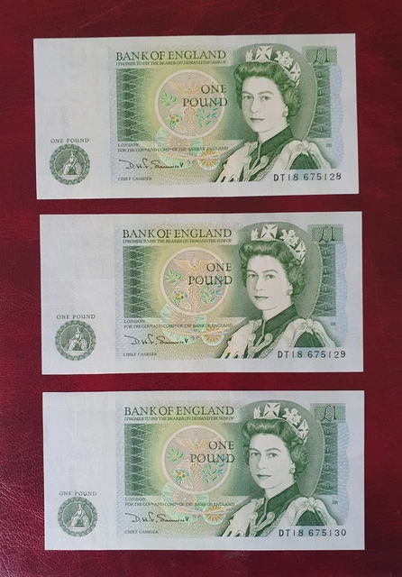 BANK OF ENGLAND 3 consecutive One Pound notes Somerset CN73 £4.99 ...
