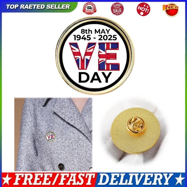 VE DAY VICTORY in Europe 80th Anniversary 1945-2025 (BU2) Lapel Pin ...