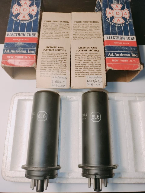 COPPIA DI TUBI NOS Rivestimento Metallo 6L6 Abbinati EUR 45,00 ...