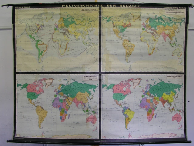 SCHOOL WALL MAP beautiful old world map world history 212x162cm vintage ...
