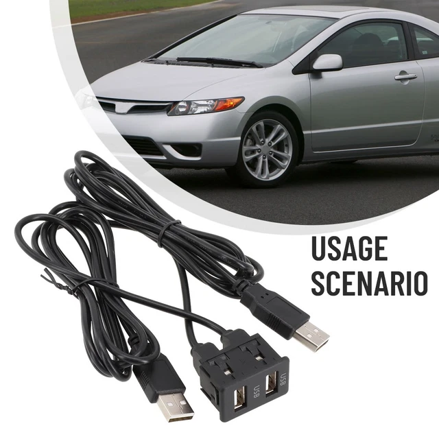 FLUSH MOUNT USB Port Panel Extension Cable for Car Stereo 150CM Dual ...