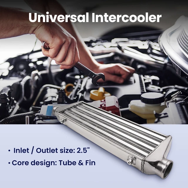 UNIVERSAL 2.5& TURBO Intercooler Front Mount Aluminum Intercooler ...