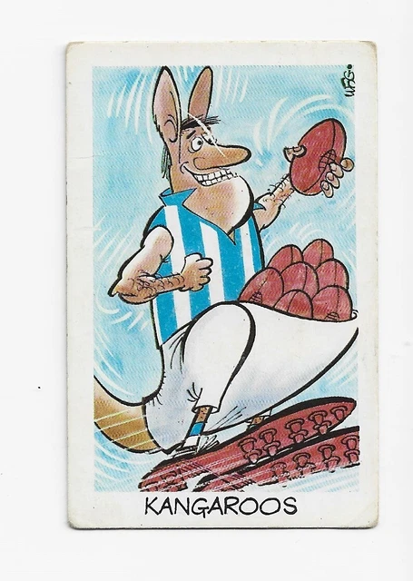 VFL/AFL 1973 SUNICRUST #2 WEG's Fantastic Footy Cartoons "Kangaroos" $8 ...