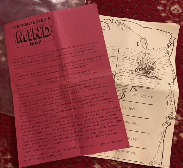 VINTAGE MAGIC TRICK - Stephen Tucker’s Mind Map - Mentalism Magic Mind ...