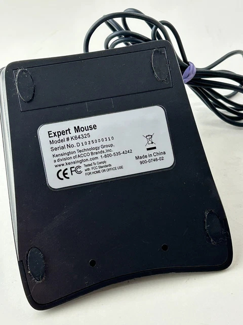 KENSINGTON EXPERT OPTICAL Tracking USB Wired Trackball Mouse K64325 ...