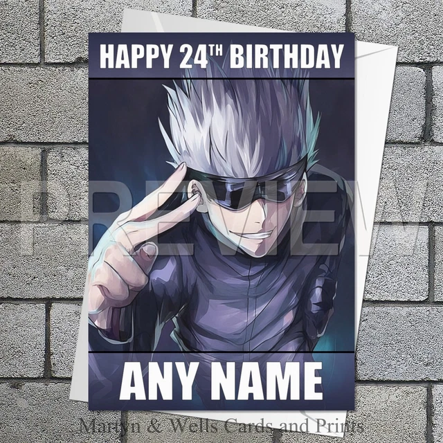 JUJUTSU KAISEN BIRTHDAY card. 5x7 inches. Satoru Gojo. Anime card ...