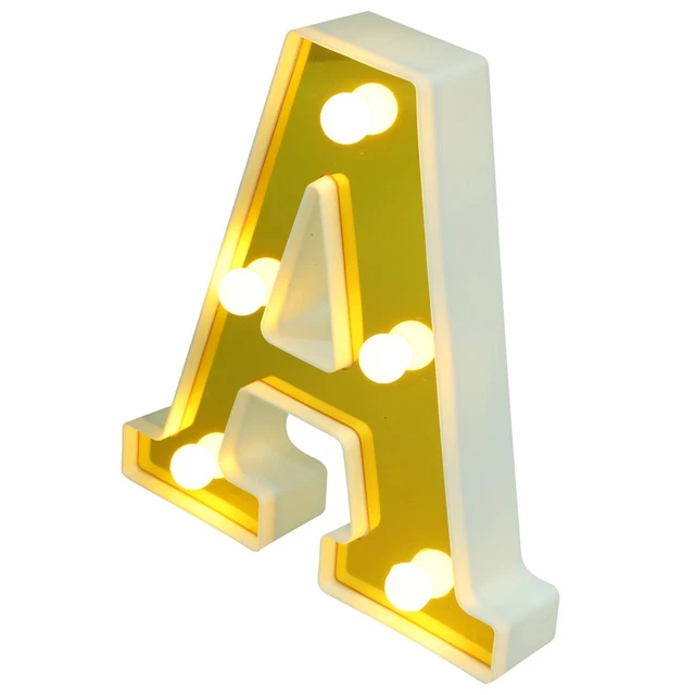 LED A SHAPE Light Sign Desktop Alphabet Letter A Lamp Indoors Night ...