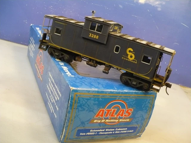 O SCALE ATLAS 2 Rail Chesapeake & Ohio Extended Vision Caboose F/P NO ...