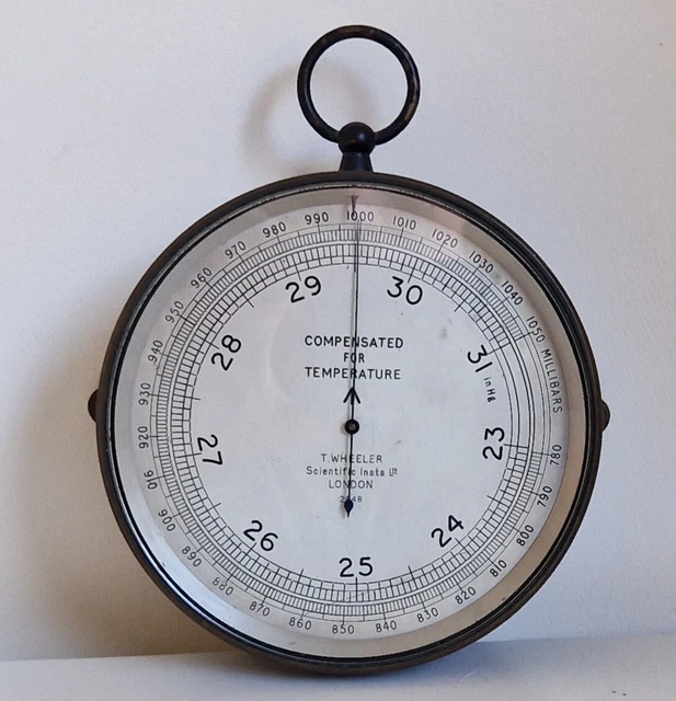 WW1 T WHEELER Ltd London Aneroid Temp Compensated Naval Barometer Broad ...