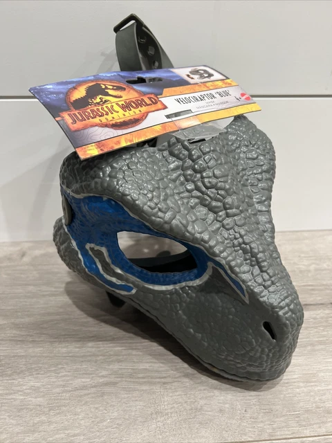 MATTEL JURASSIC WORLD Dominion VELOCIRAPTOR BLUE Dinosaur Dino Mask ...