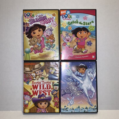 Dora The Explorer 4 Dvd Lot Catch The Stars Snow Princess Slumber Party