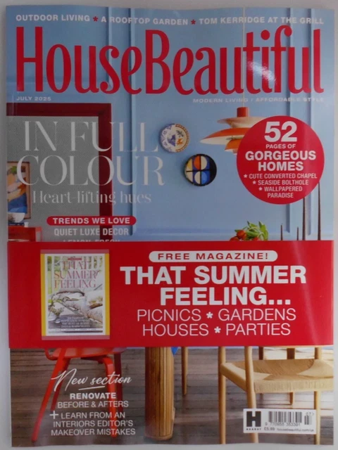 HOUSE BEAUTIFUL MAGAZINE July 2025 Heart-lifting hues + That summer ...