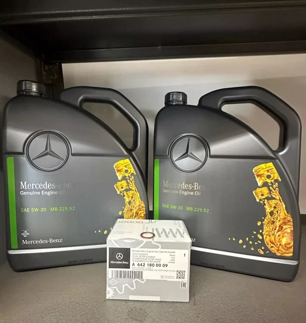 MERCEDES BENZ GENUINE Engine Oil & Filter 10L OM642 Service Kit C-Class ...