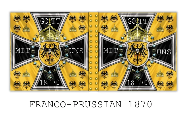 NAPOLEONIC 28MM 4 flags Franco-Prussian flags 1870 cotton type material ...