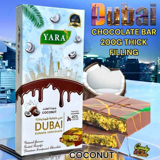 DUBAI CHOCOLATE COCONUT Kunafa Viral Special Day Gift 200g Thick ...