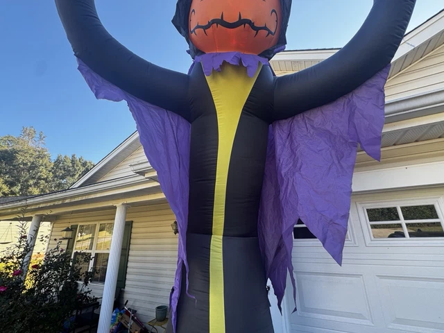 GEMMY AIRBLOWN INFLATABLE Pumpkin Grim Reaper 10ft Halloween Yard Decor ...