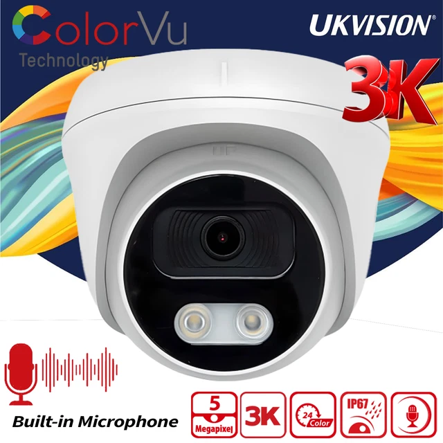 HIKVISION COMPATIBLE CCTV CAMERA 5MP Full Color 24/7 Outdoor 3K Audio ...