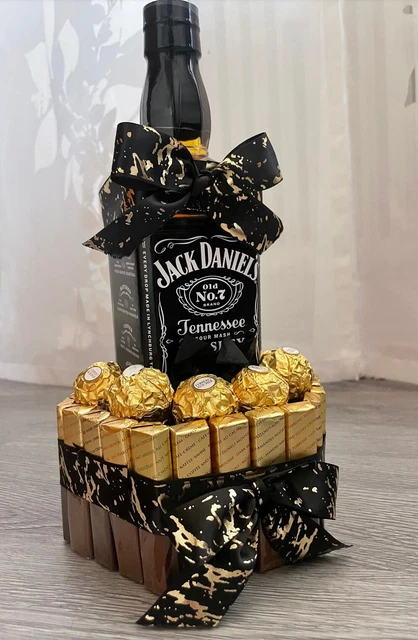 JACK DANIELS MERCI Rocher Geschenk Pralinentorte Vatertag Geburtstag ...