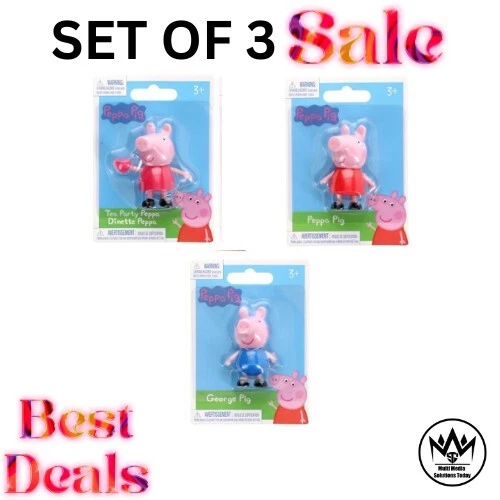 PEPPA PIG GEORGE Pig Tea Party Peppa 3 in Set New Sealed Packaged Toys ...