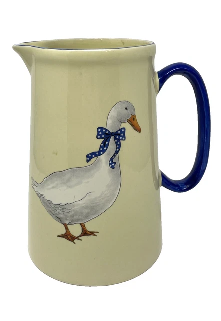 VINTAGE PITCHER JUG Heron Cross Pottery Farmyard Duck Design 22cm tall ...