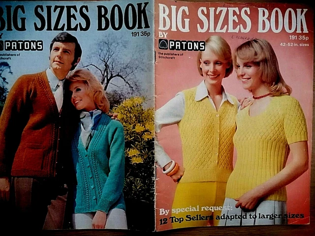 PATONS BIG SIZES 4 ply KNITTING PATTERNS Booklet, Men Women Jacket ...