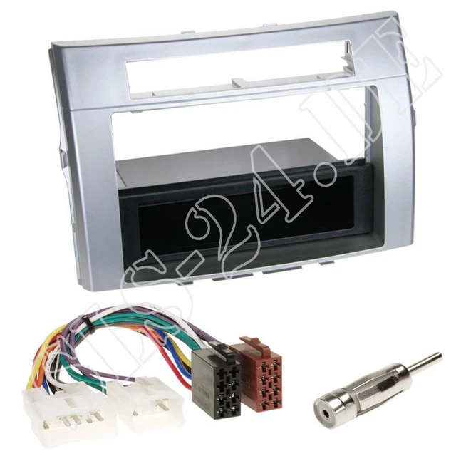 PANNEAU RADIO AUTORADIO Toyota Corolla Verso argent + câble de ...