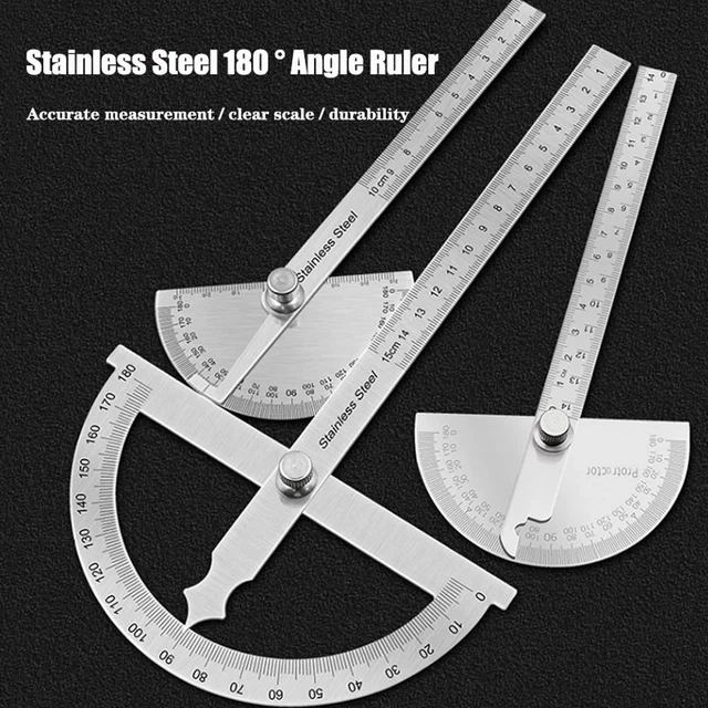 RULER PROTRACTOR 180 Degree Protractor Adjustable Protractor Angle ...