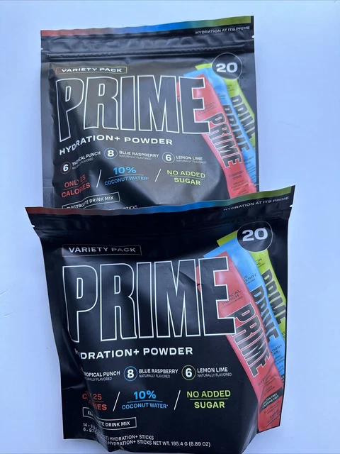 PRIME HYDRATION+ ELECTROLYTE Powder Mix Sticks Variety Pack 2(20-count ...