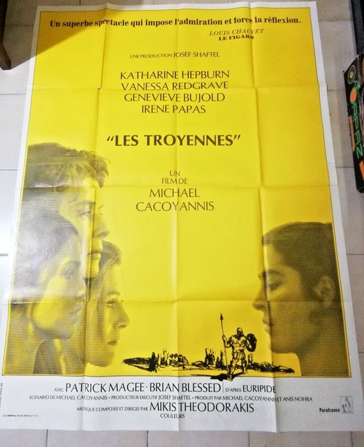 ANCIENNE AFFICHE DE cinéma originale - " LES TROYENNES " - 120x160cm EUR 35,00 - PicClick FR