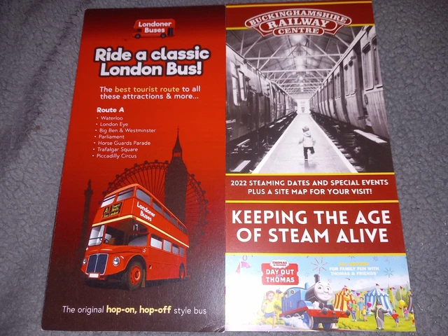 LONDON ROUTEMASTER BUS + Buckinghamshire Railway Centre Leaflets £1.99 ...