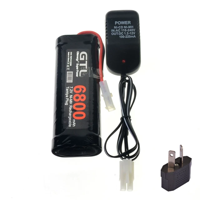 1X GTL 7.2V 6800mAh Ni-Mh rechargeable battery RC Tamiya Plug Black ...