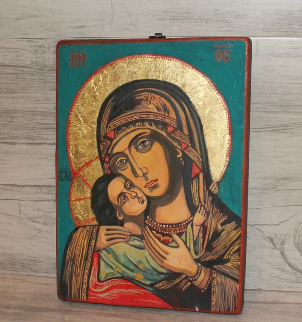 THE VIRGIN MARY and Jesus Christ child Orthodox hand painted icon EUR ...