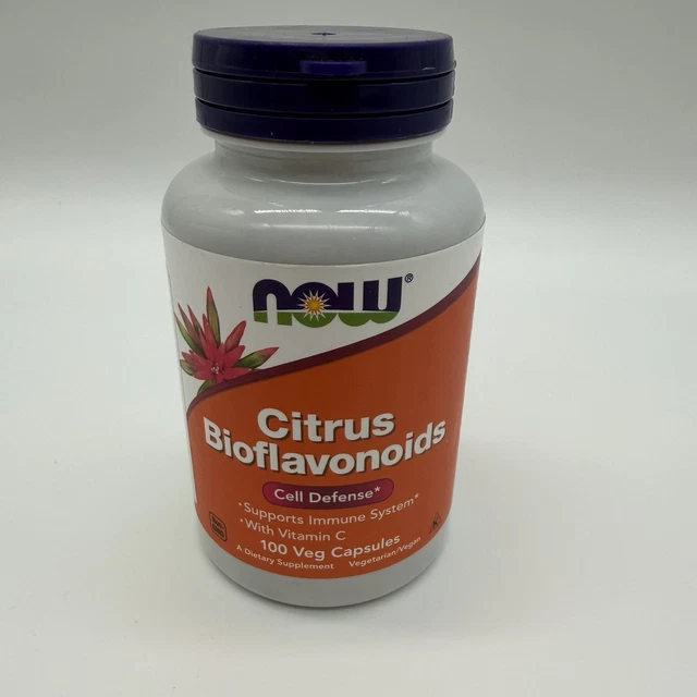 NOW FOODS CITRUS Bioflavonoids 100 Veg Capsules Cell Defense Vitamin C ...