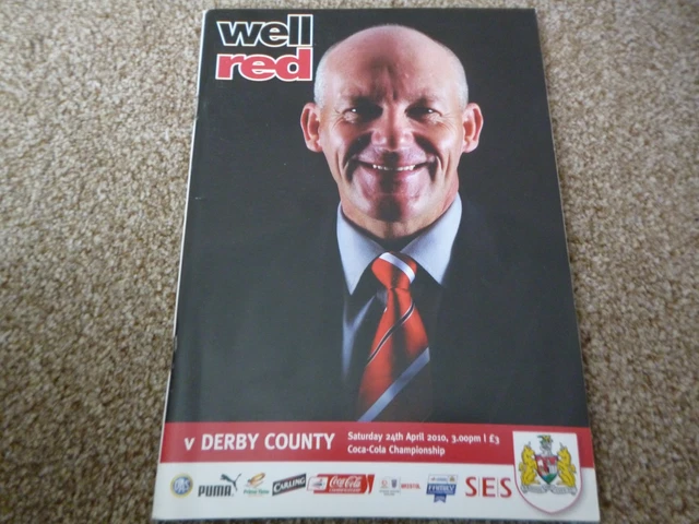 BRISTOL CITY V Derby County Saturday 24Th April 2010 Championship £1.97 ...
