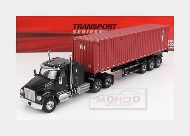 1:50 DM MODELS Kenworth T880 Sbfa Truck Container 40" 1990 Black Brown ...