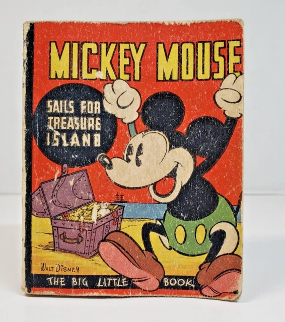 MICKEY MOUSE SAILS FOR TREASURE ISLAND Walt Disney 1935 Whitman Big ...