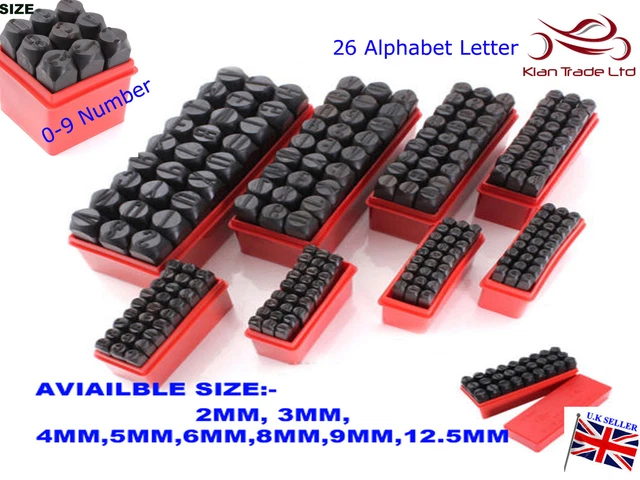 STEMPEL BUCHSTABEN ALPHABET Zahlen Set Punch Stahl Metall Sterben Werkzeug Craft EUR 22,10 ...