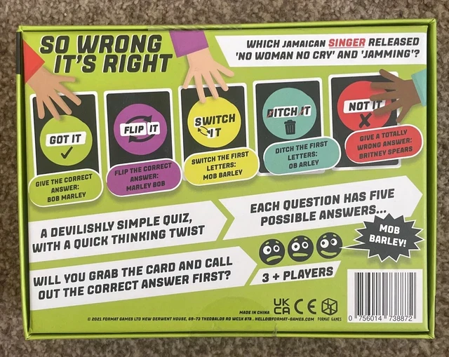 SO WRONG IT'S Right The Trivia Game With A Difference Quiz Family Game ...