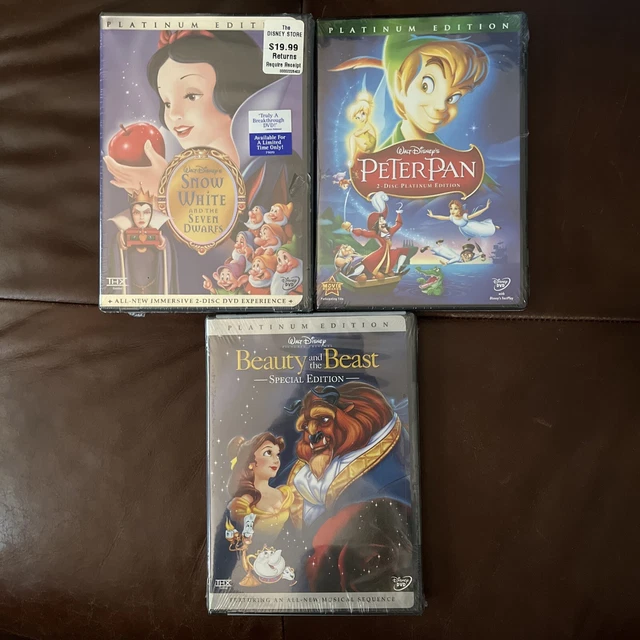 DISNEY PLATINUM DVD Lot New: Snow White, Peter Pan, Beauty & The Beast ...