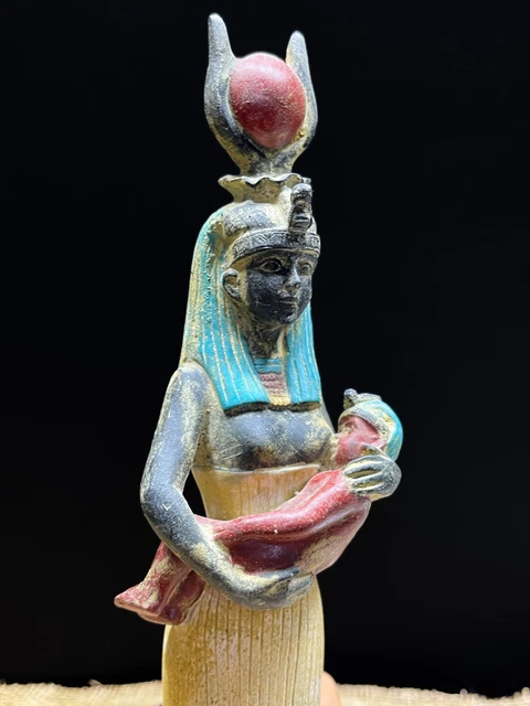 ANCIENT EGYPTIAN ISIS, Motherhood Goddess , Goddess Isis sculpture with ...