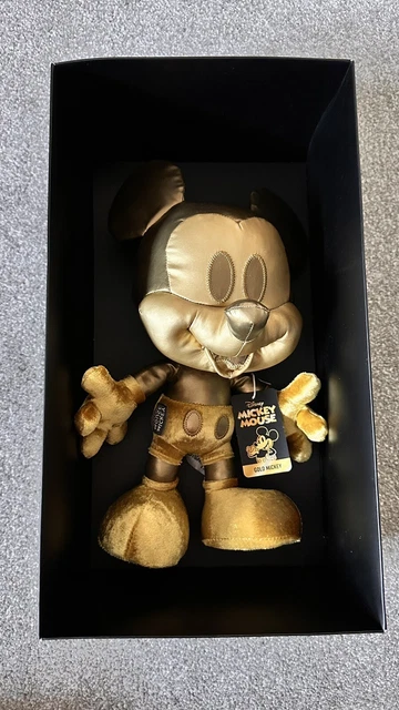 RARE AUTHENTIC DISNEY Gold Mickey Mouse Collectors Club 35cm Plush ...