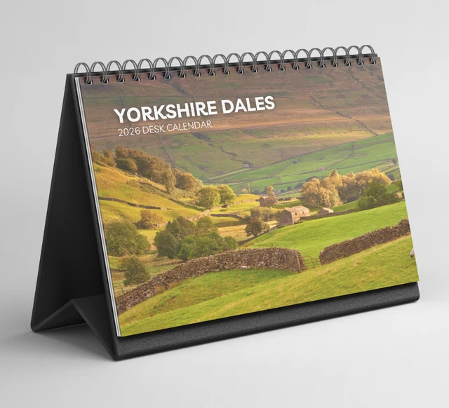 YORKSHIRE DALES DESK Calendar 2026-2027: Standing Flip Desktop Calendar ...