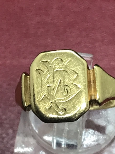 ANTIQUE 18CT 18K Yellow Gold Victorian Style Signet Ring Birmingham ...