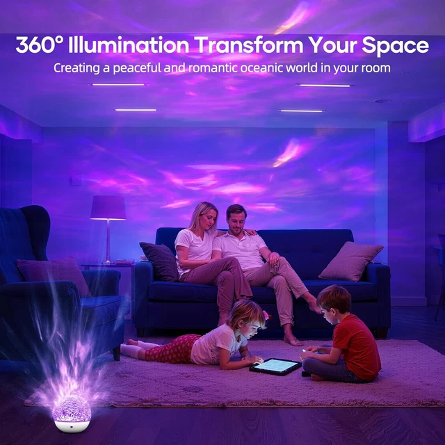 GALAXY PROJECTOR NIGHT Light, 16 Colors Ocean Wave Projectors, Sensory ...