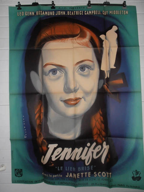 RARE AFFICHE CINÉMA Originale 1946 Jennifer Et Le Lien Brise Film Noir ...