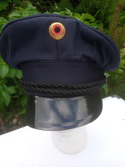 EAST GERMAN DDR Communist Era Cold War Blue Peaked Cap Hat Size Medium ...